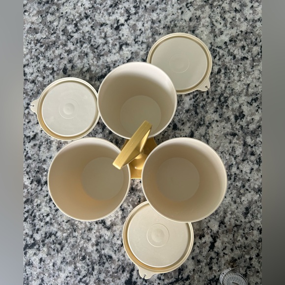 Tupperware | Kitchen | Tupperware Vintage Cream And Yellow Condiment ...